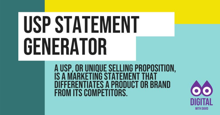 USP (Unique Selling Proposition) statement generator - David Hodder